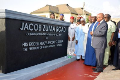Nigeria honors Jacob Zuma with a statue and a road named after him